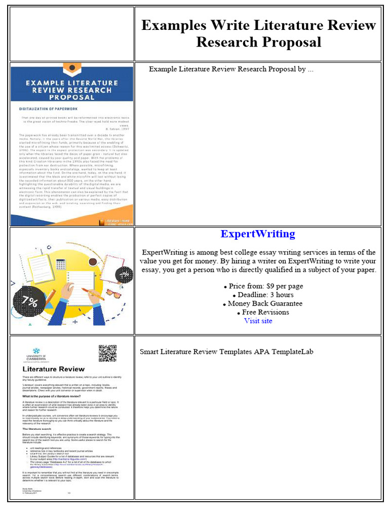 Literature Review Research Proposal Guide | PDF | Domestic Violence ...