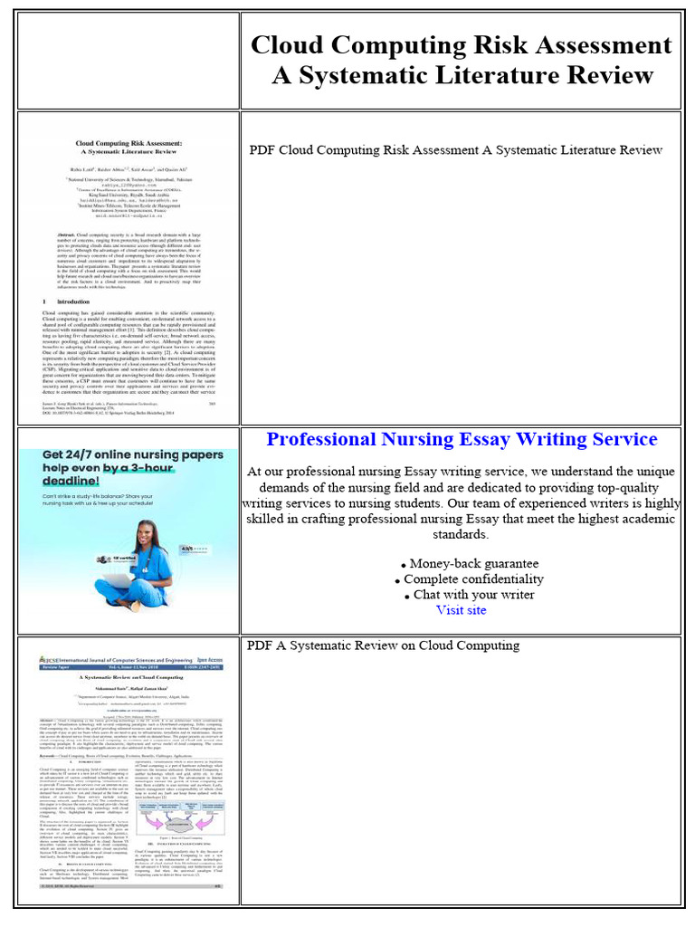 Cloud Computing Risk Assessment A Systematic Literature Review | PDF | Systematic Review ...