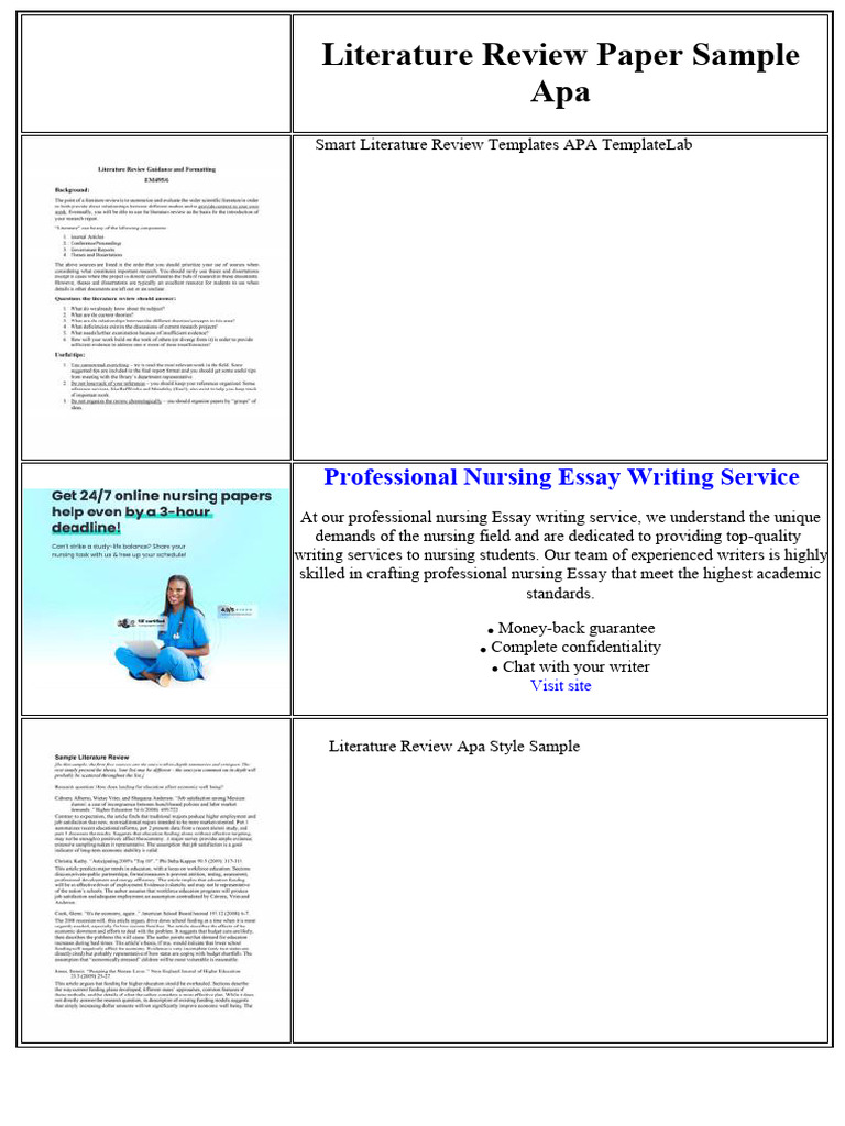 Literature Review Paper Sample Apa | PDF | Concrete | Substance Abuse