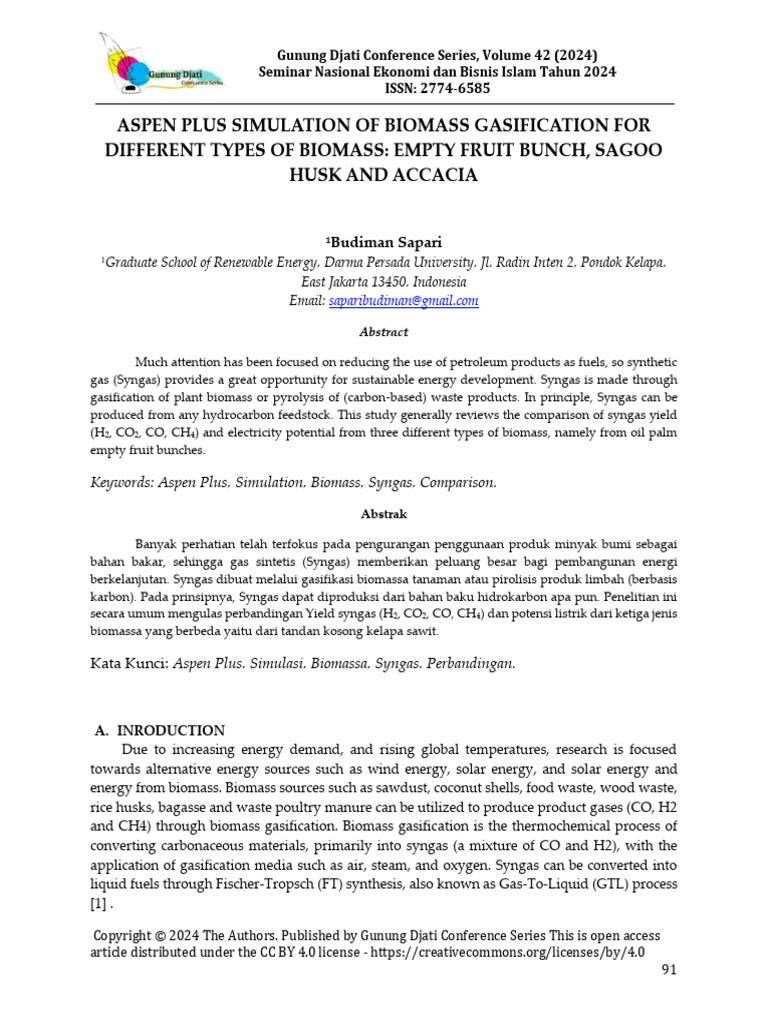 Aspen Plus Gasification | PDF | Gasification | Pyrolysis