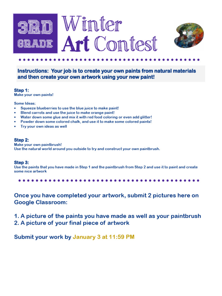 3rd Grade Winter Art Project | PDF