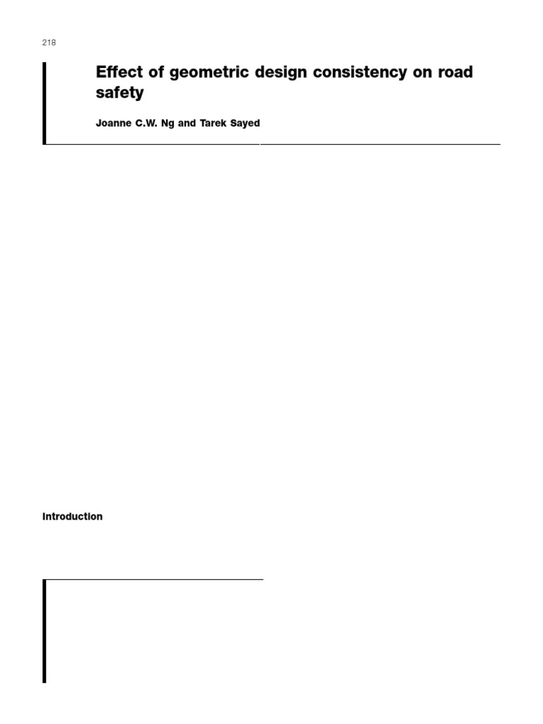 Effect of Geometric Design Consistency On Road Safety | PDF | Speed ...