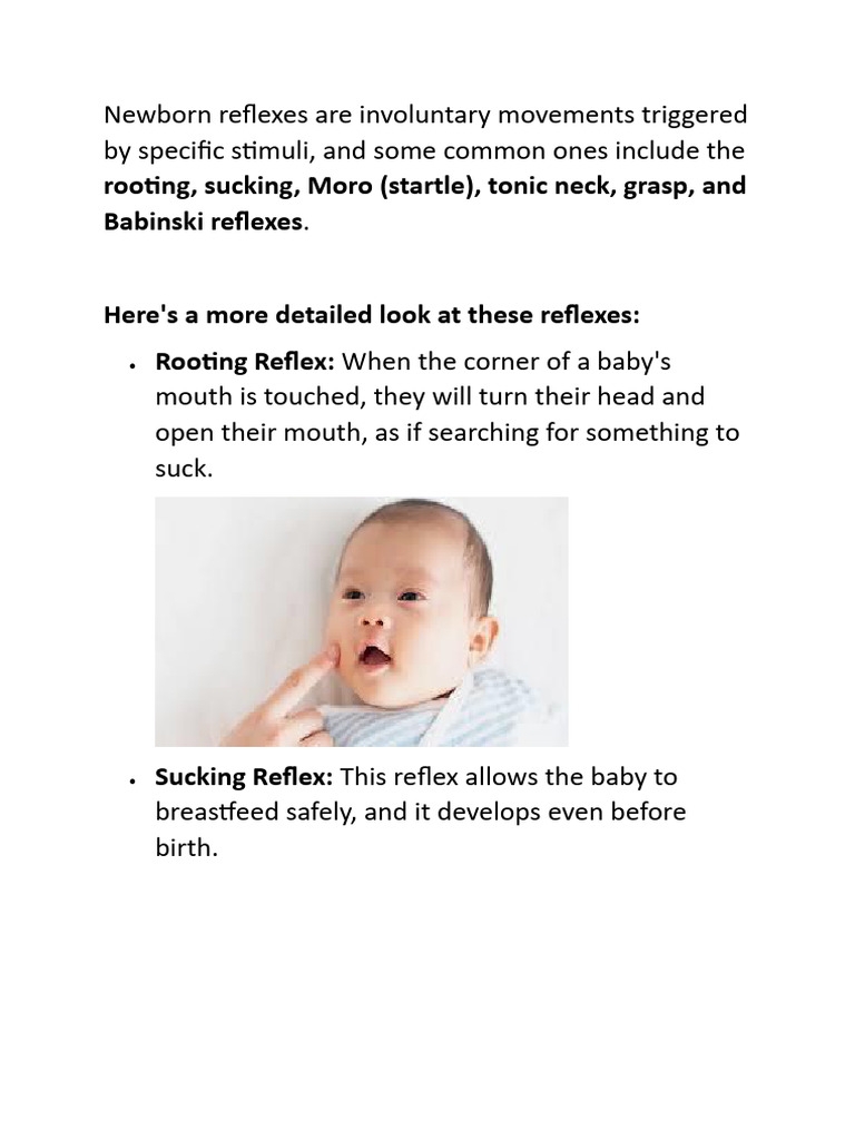 Truncal Incurvation Reflex in Newborns | PDF