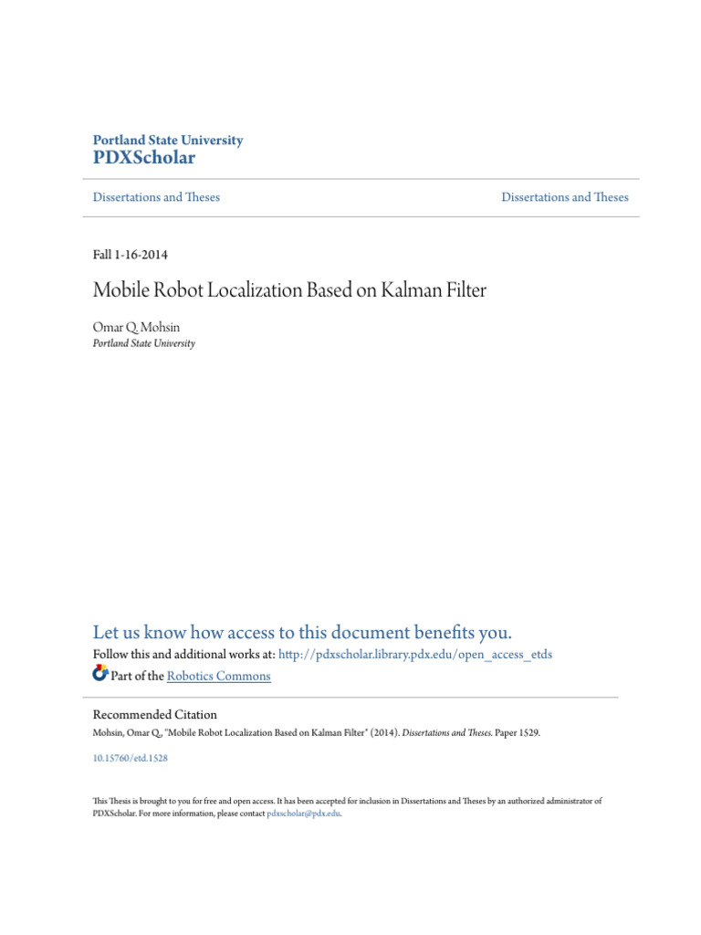 Mobile Robot Localization Based On Kalman Filter | PDF | Probability Distribution | Probability ...