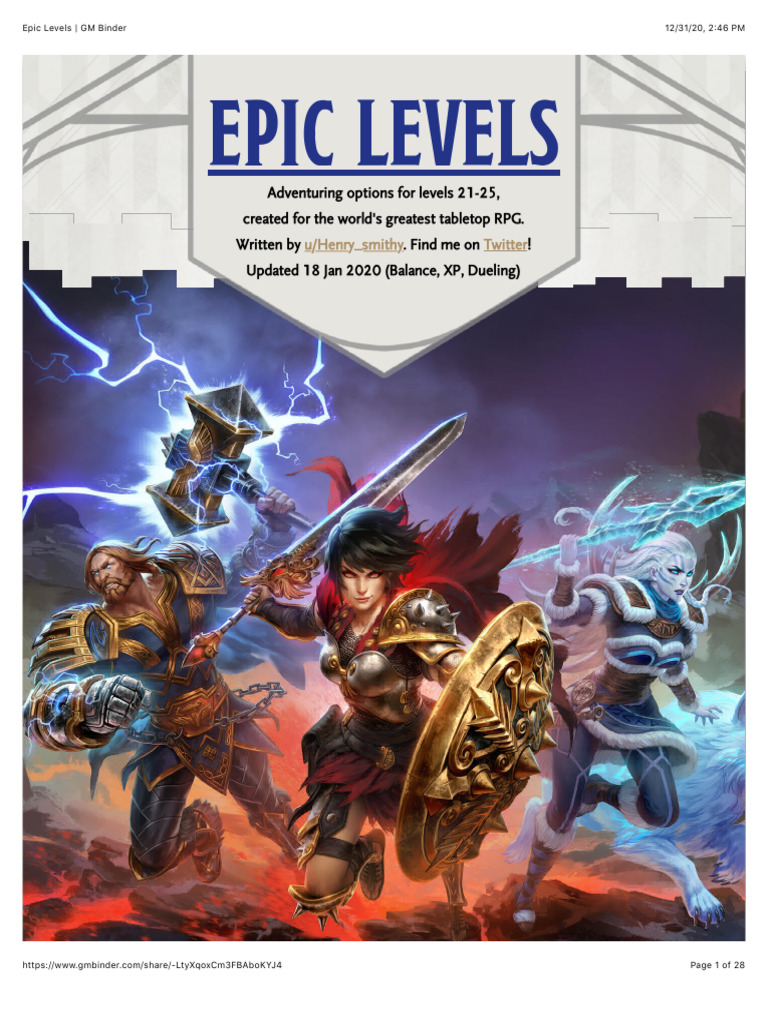 Epic Levels: Rules for 21-25 | PDF | Role Playing Games | Dungeons ...