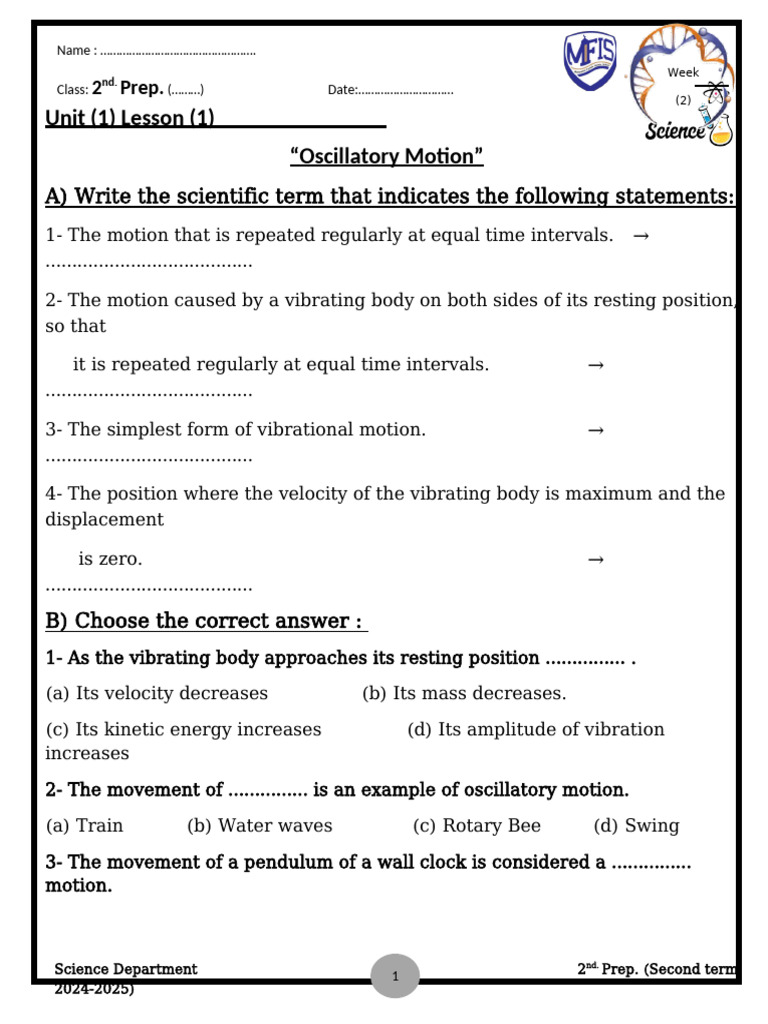 Understanding Oscillatory Motion | PDF | Oscillation | Motion (Physics)