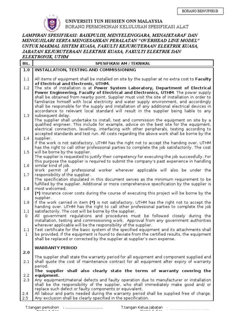 Overhead Line Model Specification Approval | PDF | Specification ...