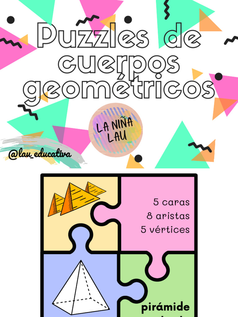 Puzzles de Cuerpos Geométricos - @lau - Educativa | PDF