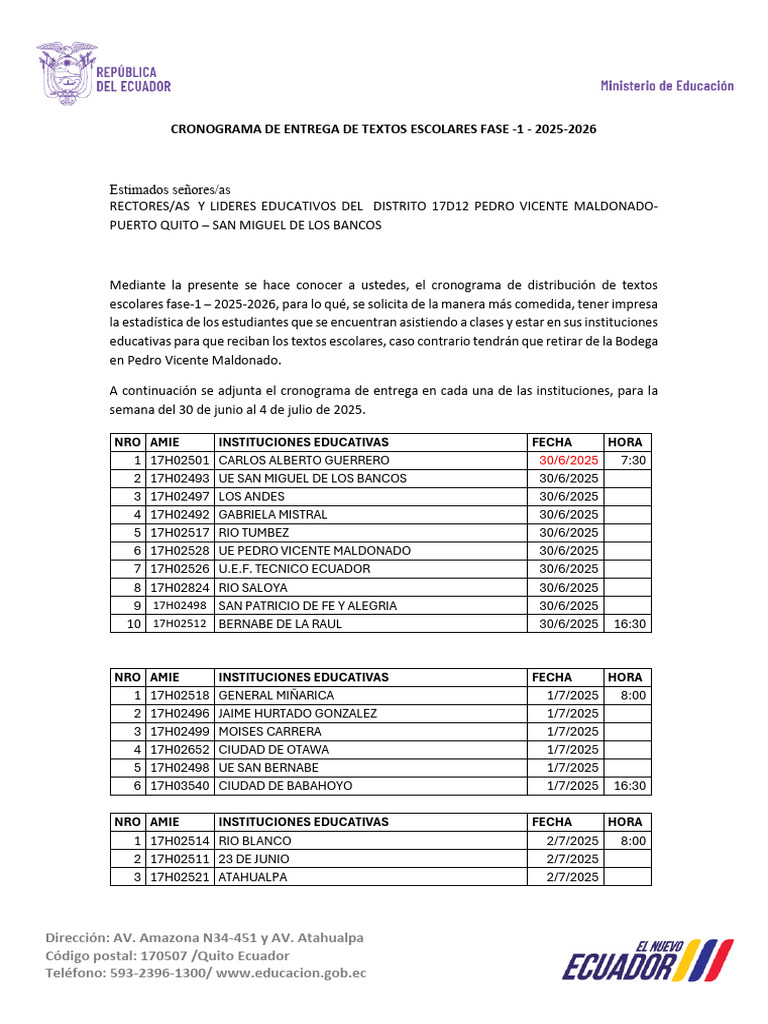 CRONOGRAMA ENTREGA TEXTOS E. FASE-1 - 2025-Signed-Signed | PDF
