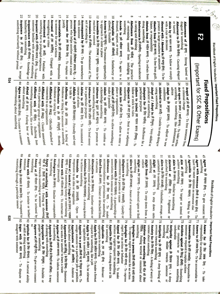 Fixed Prepositions | PDF