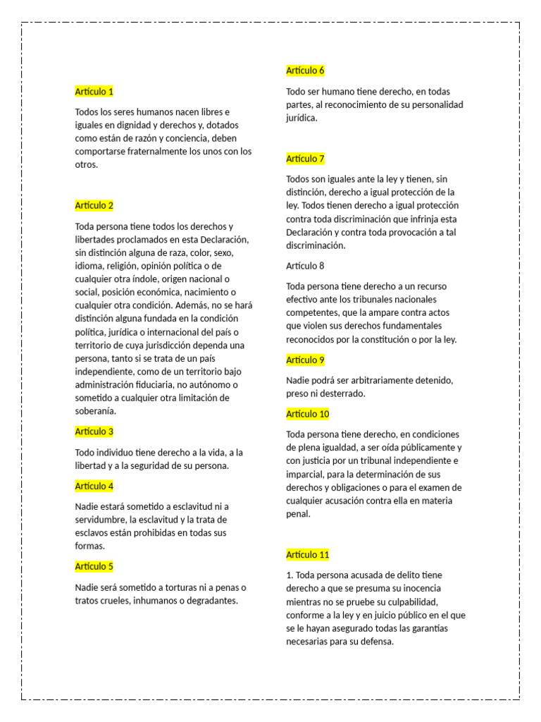 Artículo 1 | PDF | Libertad | Matrimonio