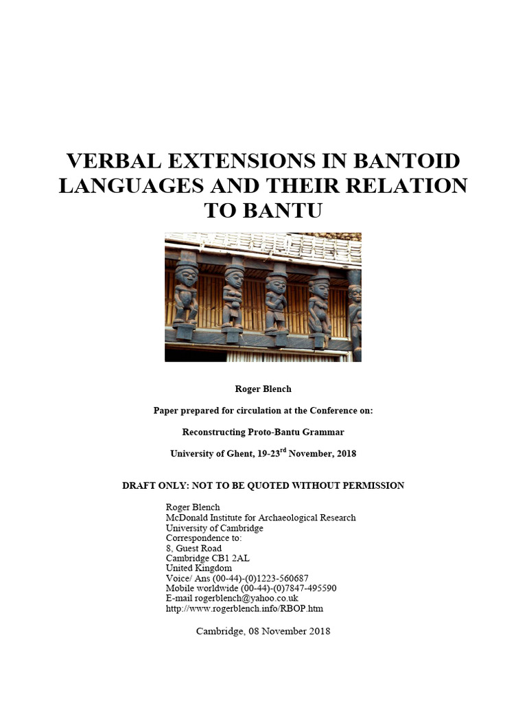 Bantoid Verbal Extensions | PDF | Grammar | Linguistics