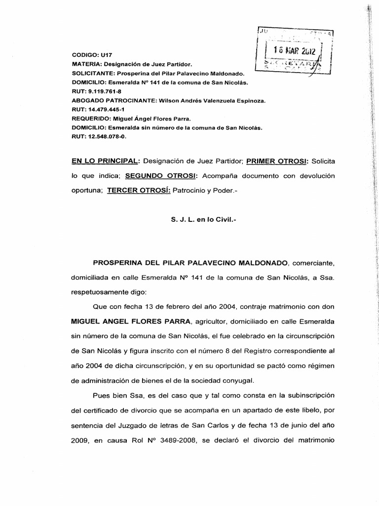 Designacion Juez Partidor | PDF