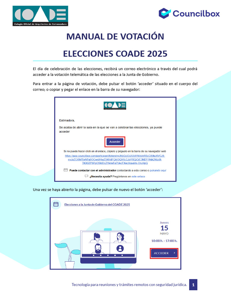 Manual de Votación Elecciones COADE 2025 | PDF