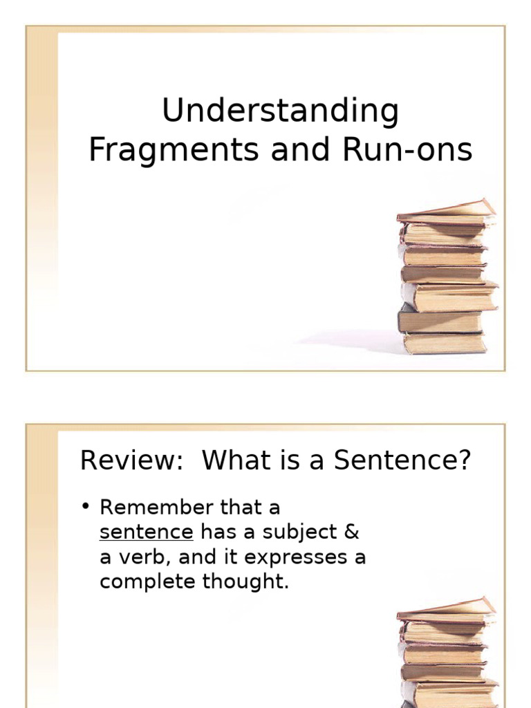 Fixing Sentence Fragments & Run-ons | PDF