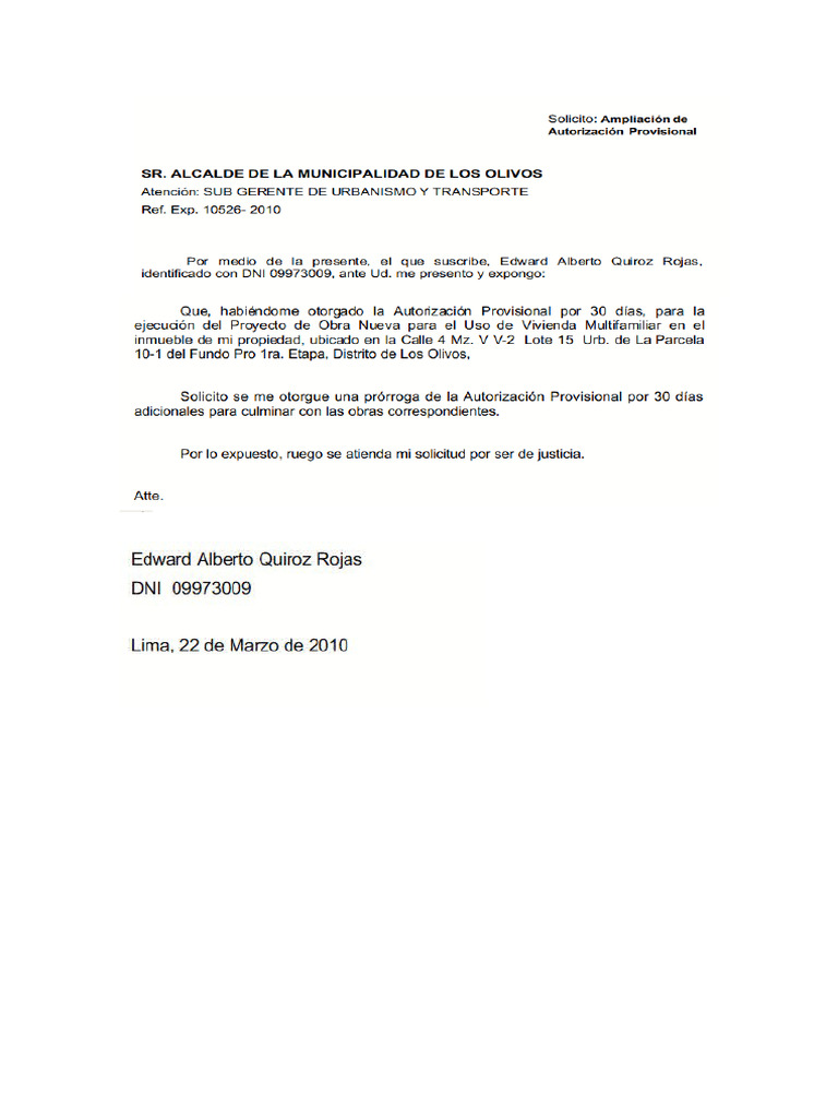 Modelo de Solicitud | PDF