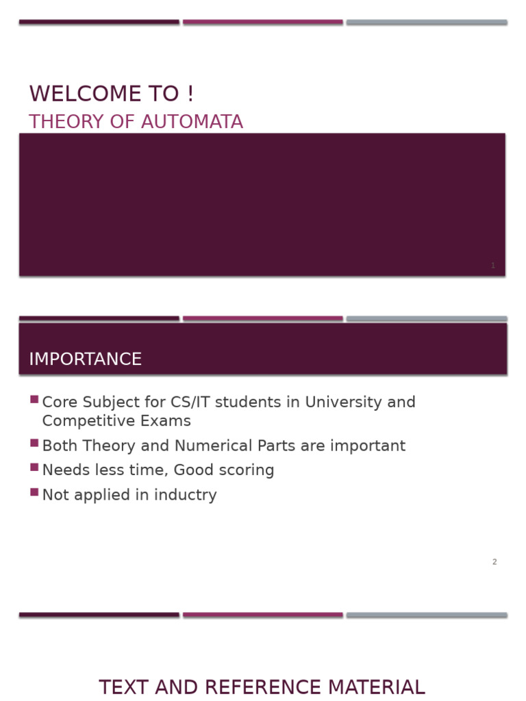 Theory of Automata - Lecture 01 | PDF | Grammar | Linguistics