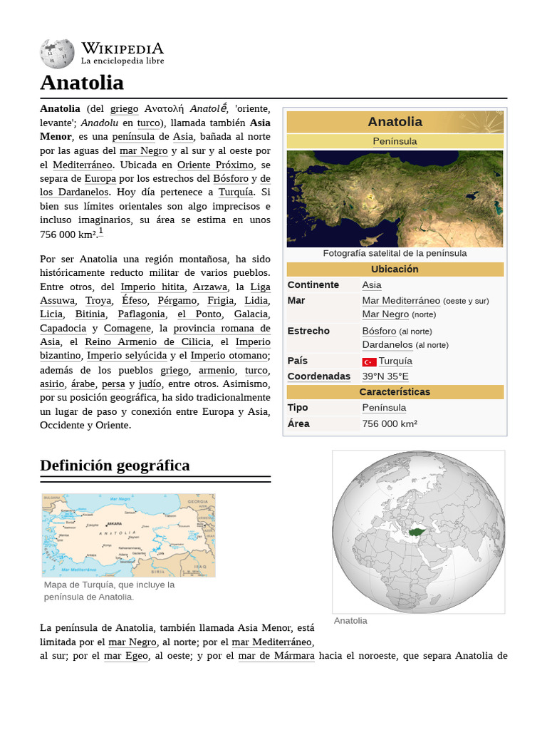 Ubicación y características de Anatolia | PDF | Anatolia