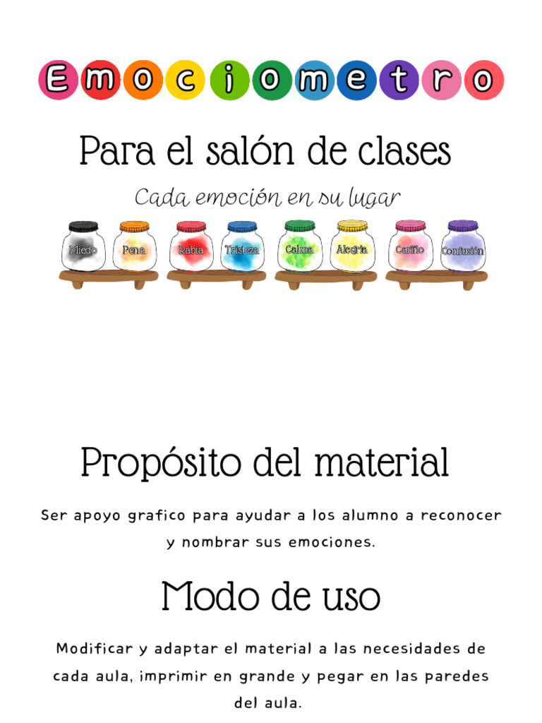 Poster de Las Emociones Minimalista Colorido | PDF