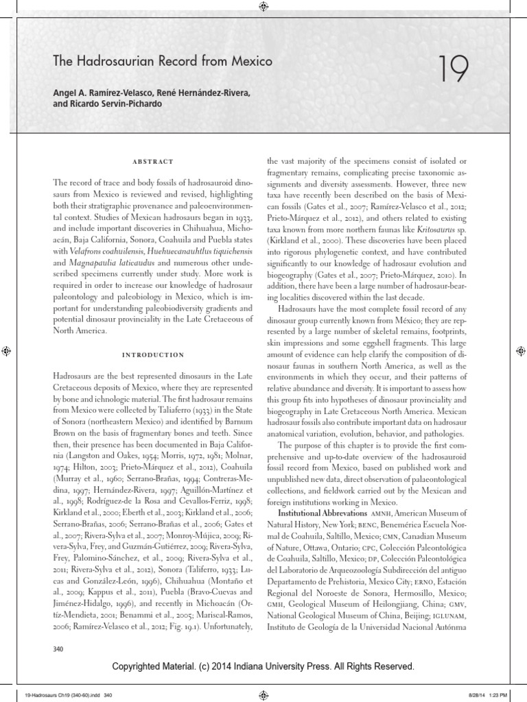 The Hadrosaur Record From Mexico | PDF