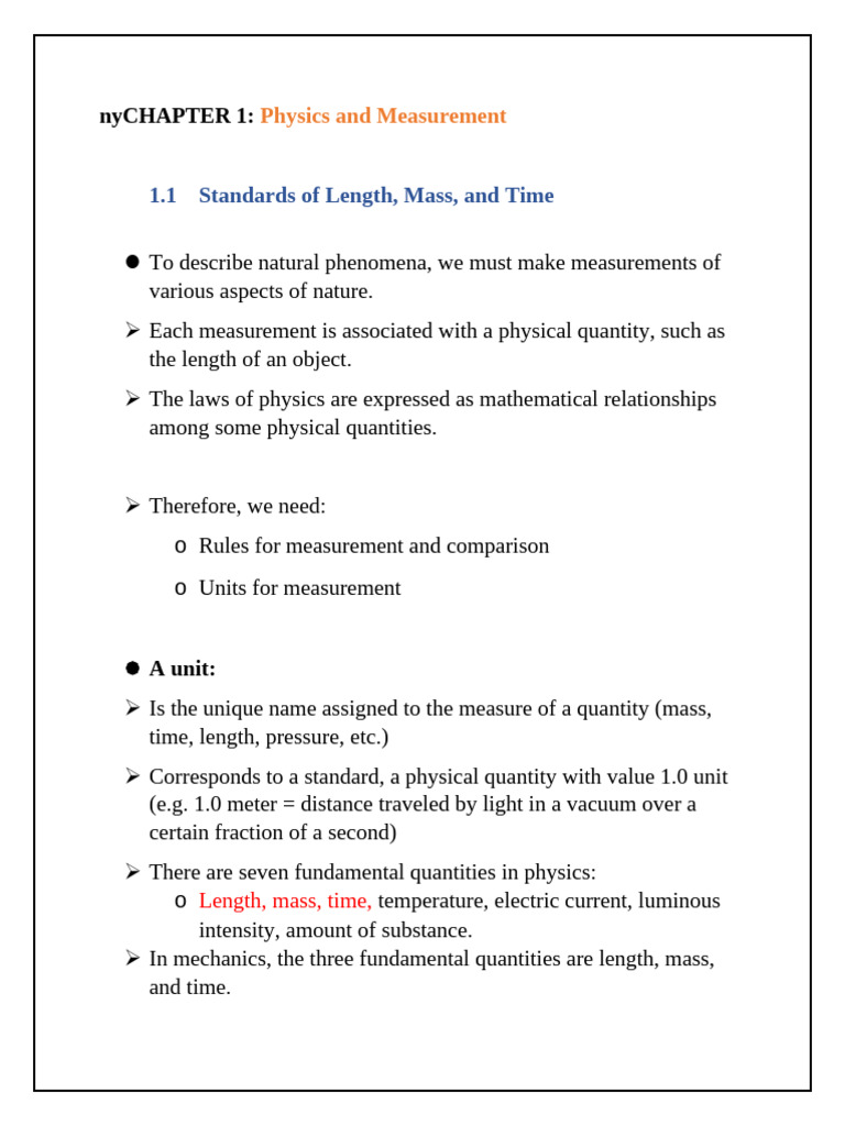 Importance of Measurement in Physics | PDF | Measurement ...