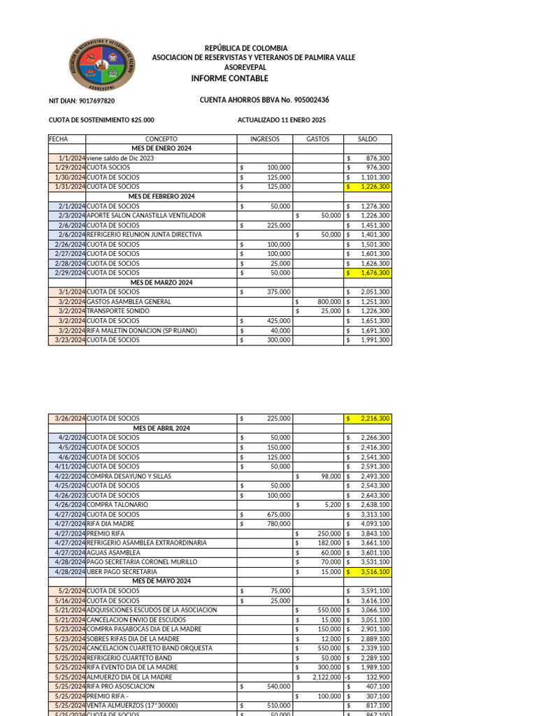 Informe Contable 2025 | PDF