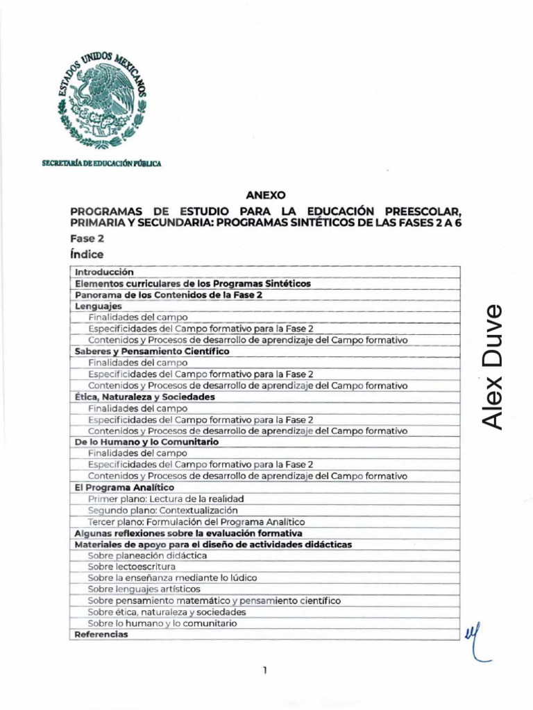Programas Sinteticos. Fases 2 (Alex Duve) | PDF | Plan de estudios ...