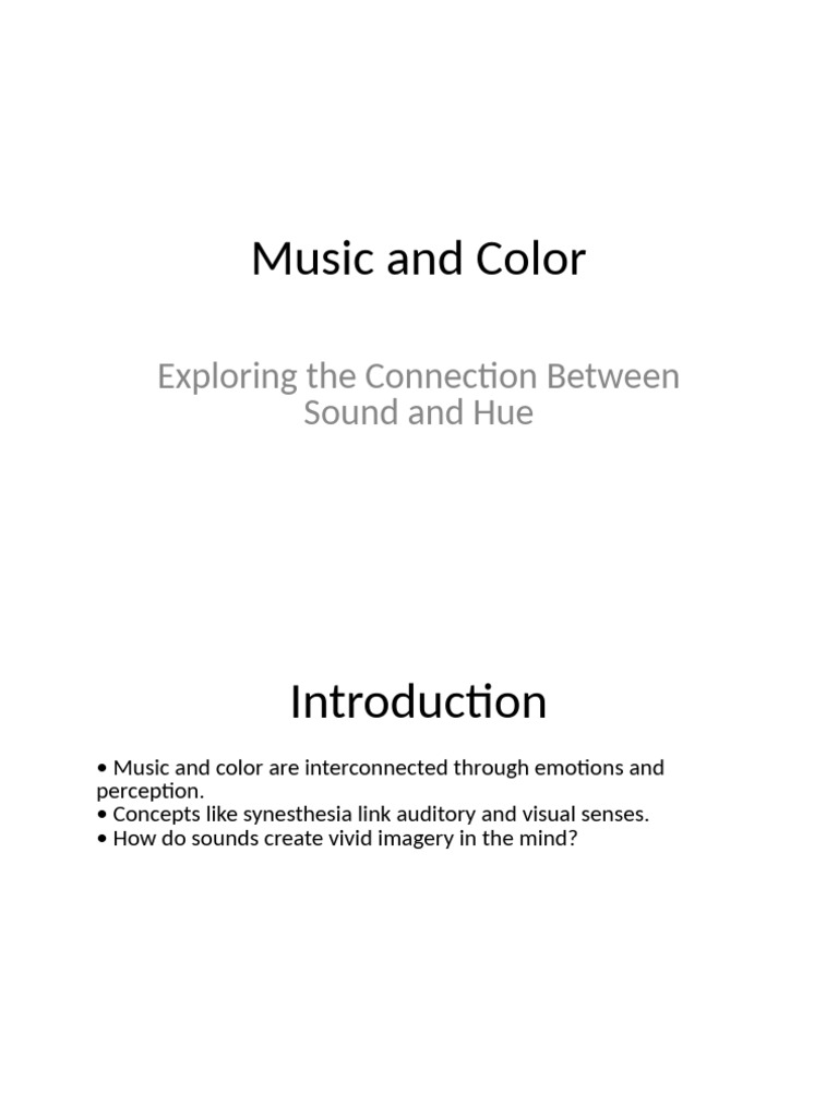 Music and Color: Emotional Connections | PDF