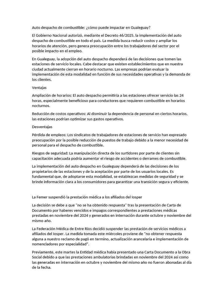 Auto Despacho de Combustible | PDF | Estación de servicio | Empleo