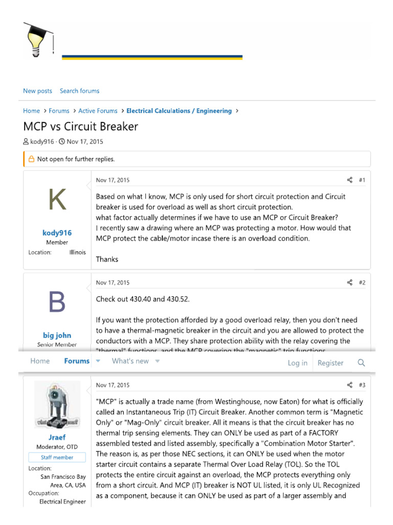 Forum Thread - MCPs and MPCBs and OLRs | PDF