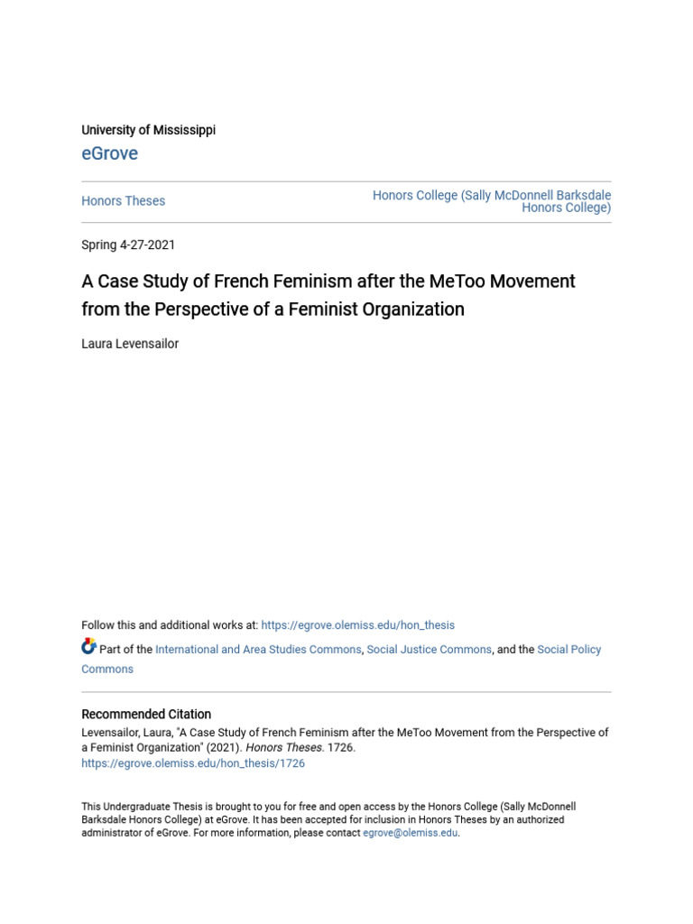 Metoo - A Case Study of French Feminism After The MeToo Movement From ...