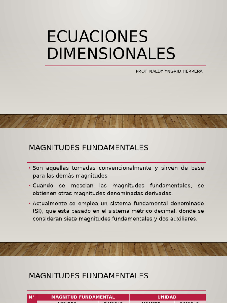 Ecuaciones Dimensionales y Magnitudes | PDF | Sistema Internacional de ...