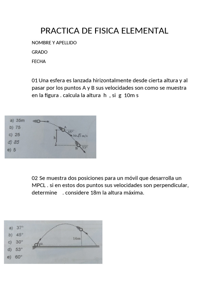 Practica de Fisica Elemental | PDF