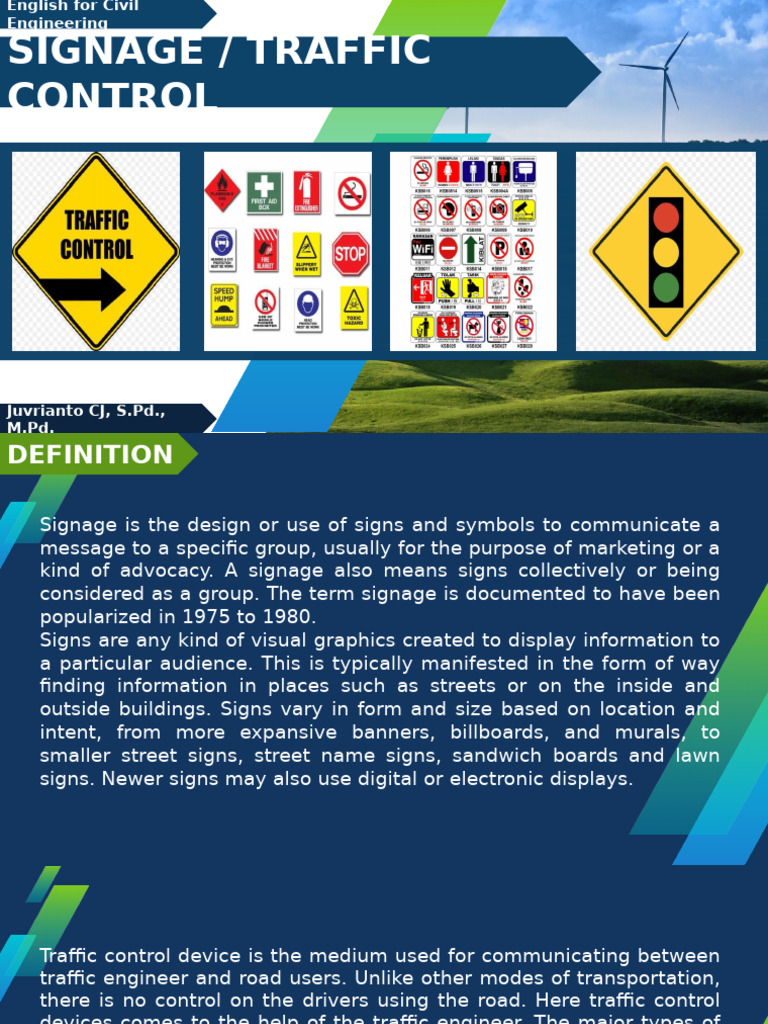 Traffic Control - Signage | PDF | Traffic | Transport Infrastructure