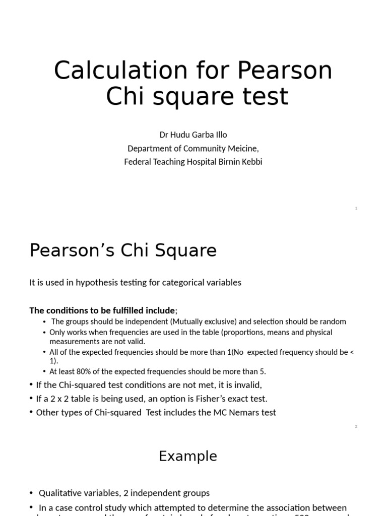 8 Calculation For Pearson Chi Square Test | PDF | Chi Squared Test ...