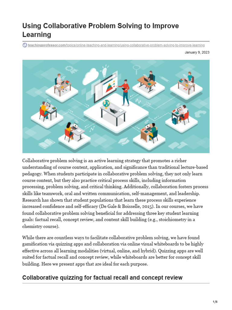 Using Collaborative Problem Solving To Improve Learning | PDF ...