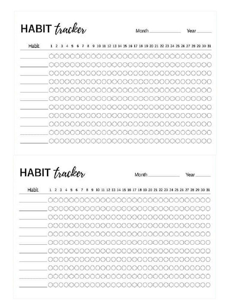 Habit Traker Imprimir | PDF