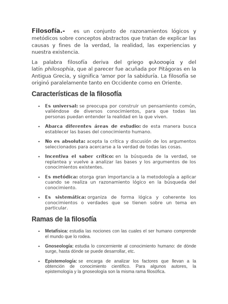 Filosofia Generalidades | PDF | Conocimiento | Verdad