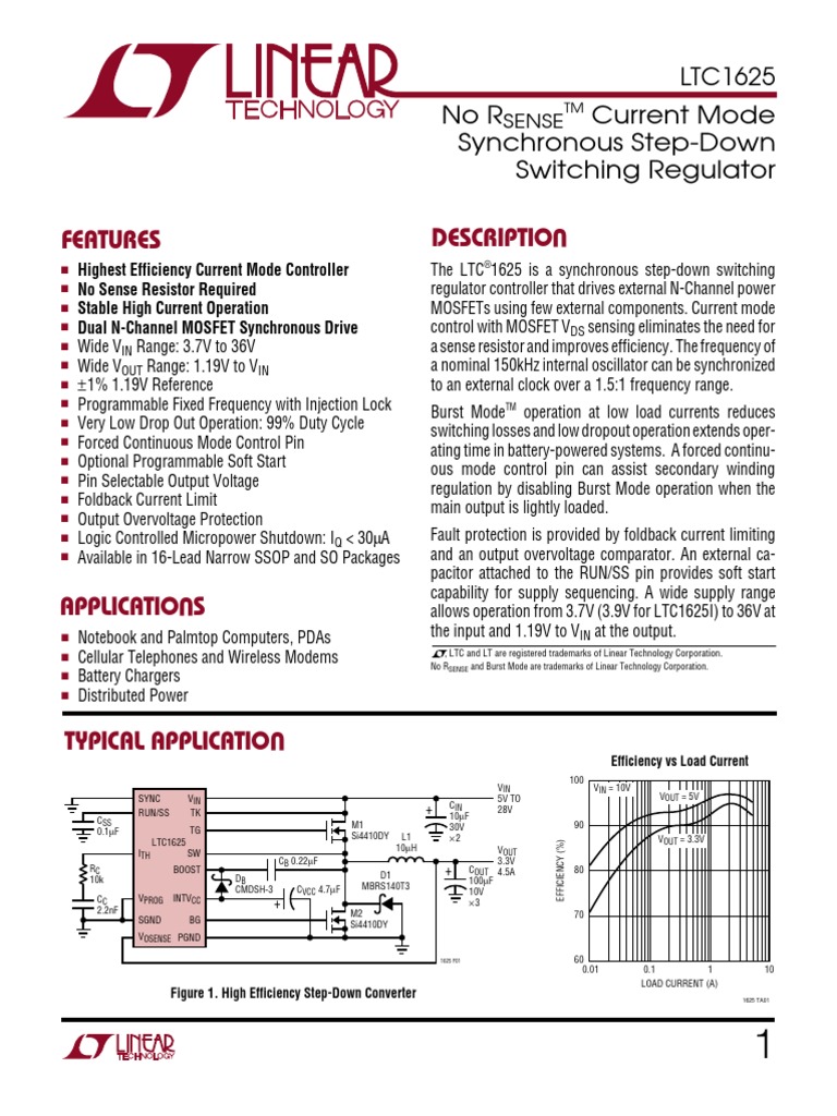 LTC 1625 | PDF | Mosfet | Capacitor