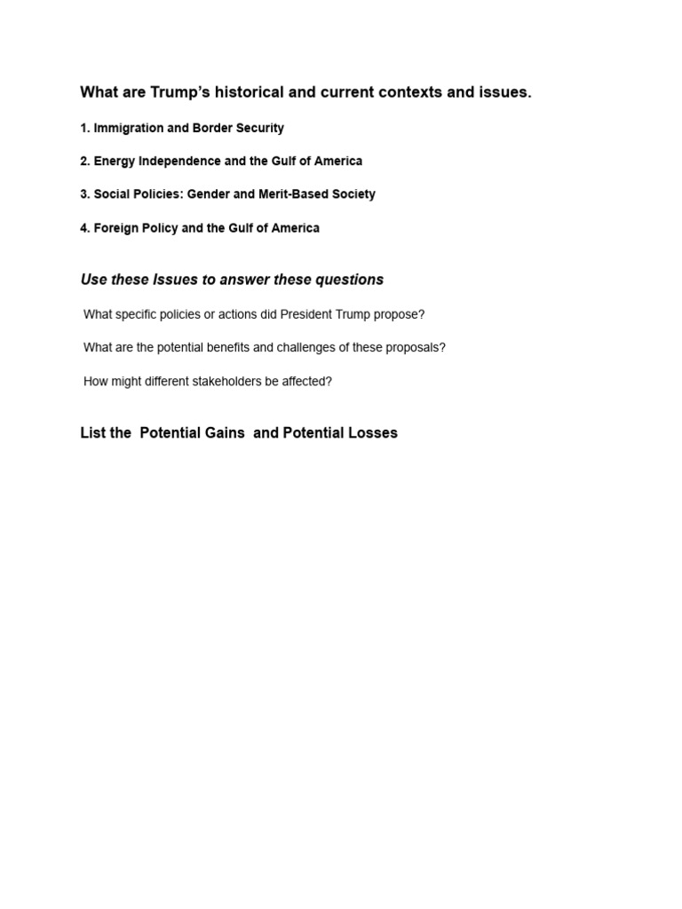Trump's Policies: Contexts and Impacts | PDF