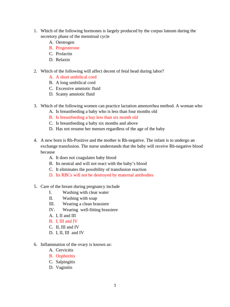 Hormonal and Neonatal Care Quiz | PDF | Menstrual Cycle | Breastfeeding