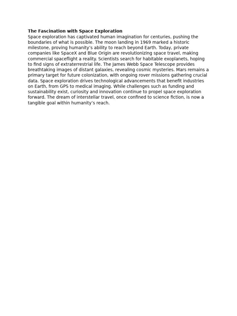 The Allure of Space Exploration | PDF
