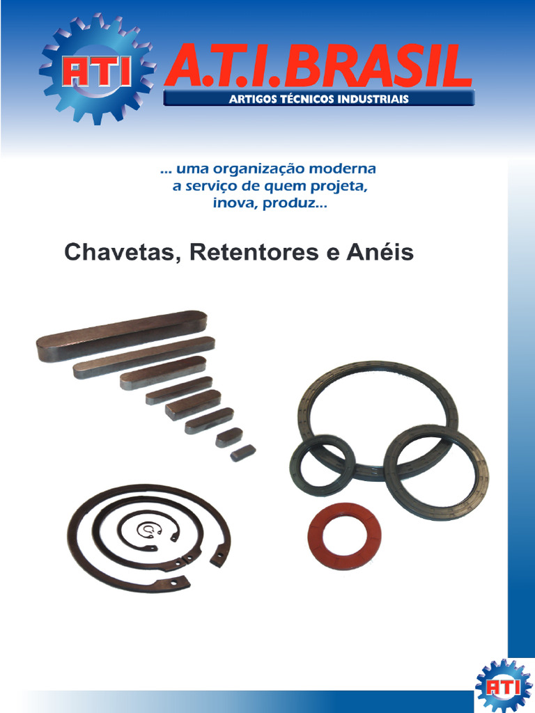 Catálogo Chavetas, Retentores e Anéis | PDF