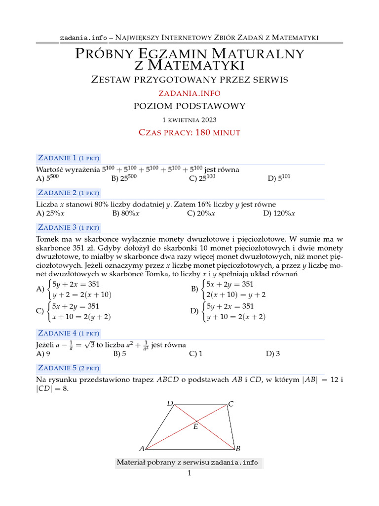 Arkusz Podstawa | PDF