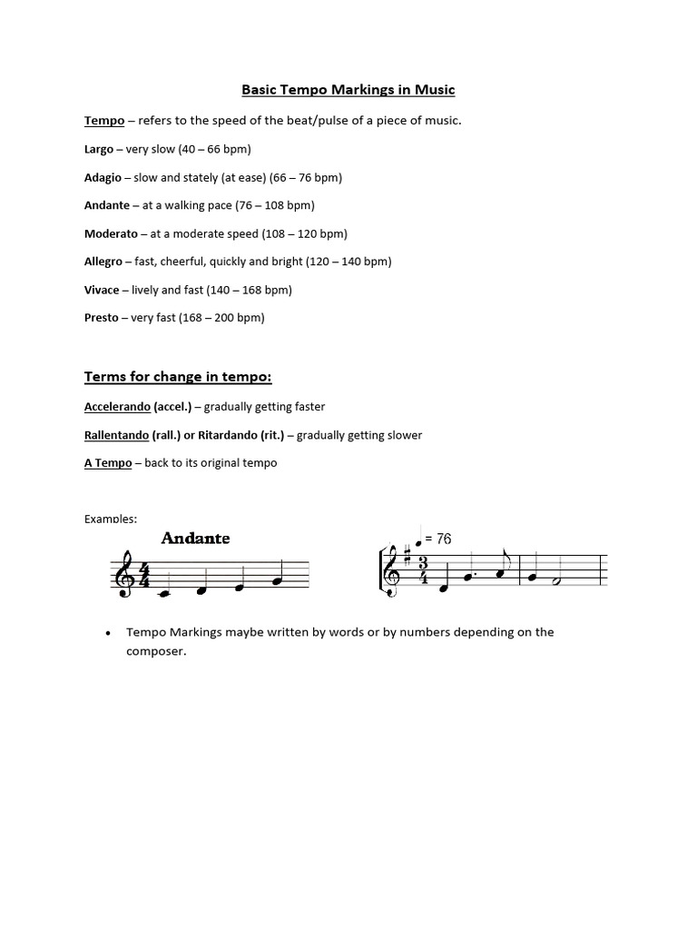 Understanding Tempo Markings in Music | PDF
