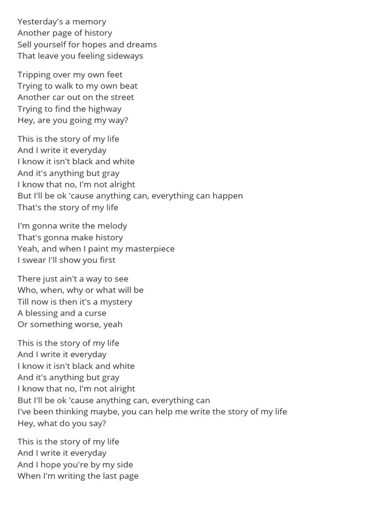 Yesterday's A Memory Another Page of History Sell Yourself For Hopes ...