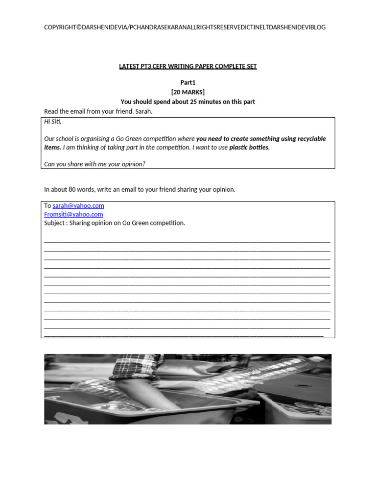 Latest PT3 Cefr Writing Paper Complete Set | PDF