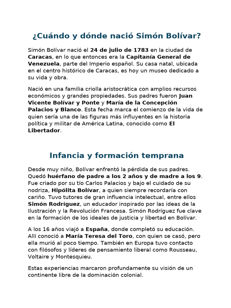Simón Bolívar | PDF