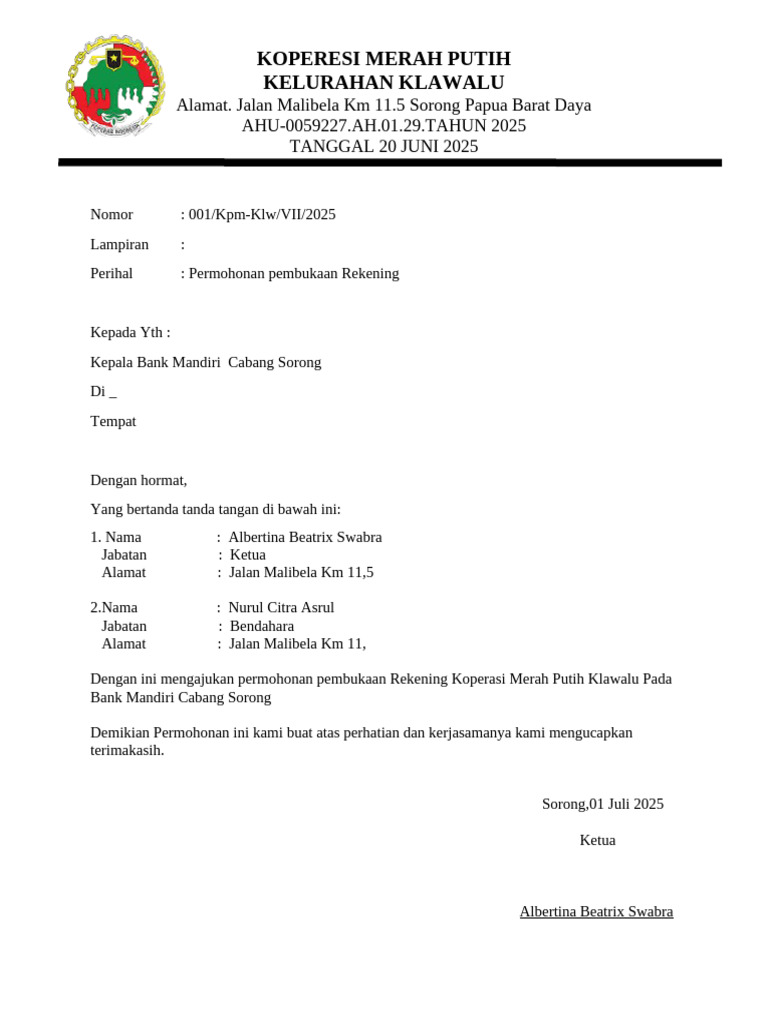 Surat Permohonan | PDF