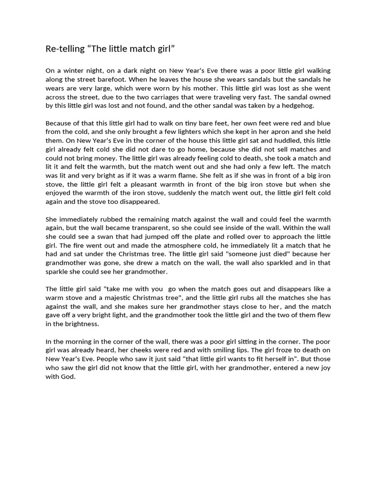 Re-telling of The Little Match Girl | PDF